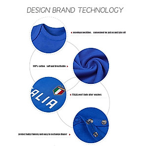 BDONDON Unique Nonna Italian Soccer Outfit for Newborn Boys & Girls Blue Baby Italy Clothes for Fans (Italia-S, 3-6 Months)