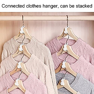 Clothes Hanger Connector Hooks, 50pcs Space Saving Coat Connecting Hanger Hooks Multi-Layer Stackable Hanger Clothes Organiser for Wardrobe Clothes Hangers Space Savers