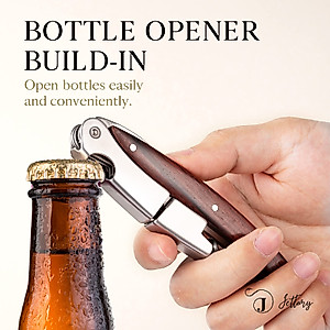 Jettory Wine Opener, Premium Waiters Corkscrew with Foil Cutter, Beer Opener & Dual Hinge for Wine Bottle, Stainless Steel Wine Key for Servers Waiters and Home Use