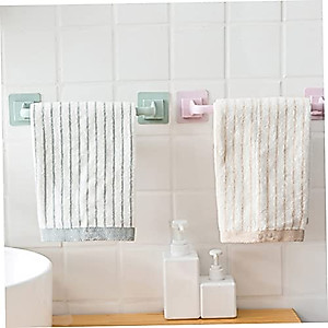 OSALADI Towel Rack Wall Towel Holder Towel Rack with Shelf Towel Organizer Holder Bathroom Towel Rail Adhesive Towel Rack Towel Rods Wall-Mounted Towel Racks Creative Versatile Rack 3pcs