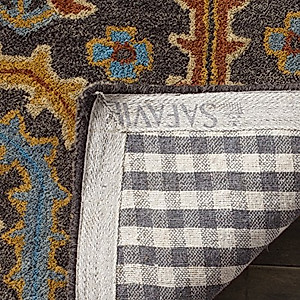 SAFAVIEH Heritage Collection 6' x 9' Charcoal / Multi HG409A Handmade Traditional Oriental Premium Wool Area Rug