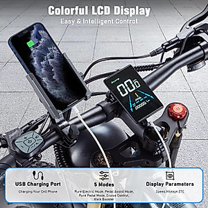 BIGUODIR Electric Bike for Adult 1000W Foldable, 48V 30Ah/20AH Long Range Electric Bicycle LG Cells, 26"x4" Fat Tire Ebike, Up to 30MPH Dual Hydraulic Brakes, Full Suspension Mountain Class 3 Ebike