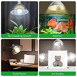 Simple Deluxe Clamp Lamp Light with 10.5 Inch Adjustable Aluminum Reflector and 6 Feet 18/2 SJT Cord, up to 250W E26 Socket (No Bulb Included), 2 Pack, Silver and Black