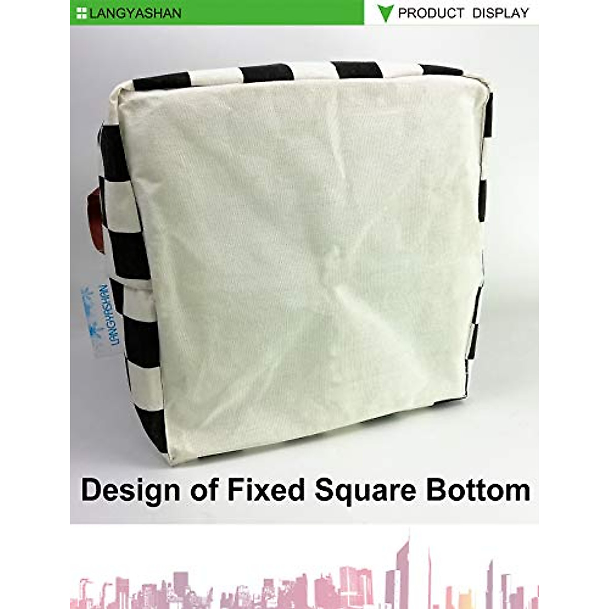 LANGYASHAN Square Storage Baskets Waterproof Canvas Children Laundry Nursery Hamper for Shelves Gift Baskets Toy Organizer Room Decor (Square Racing flag)