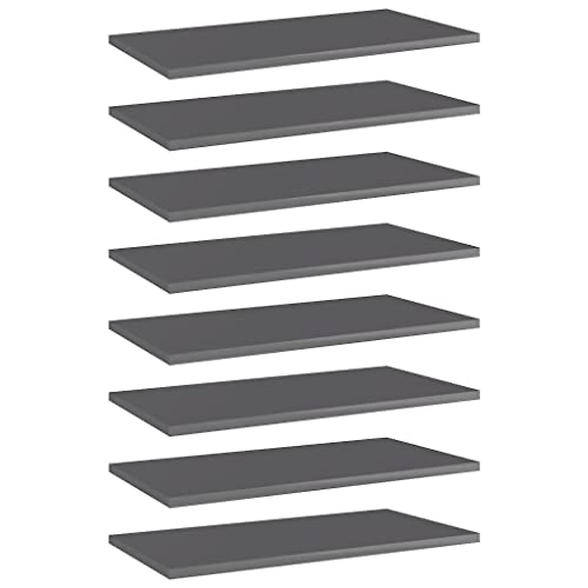 FIRBNUS 8 Pcs 23.6"x11.8" Bookshelf Boards High Gloss Gray Floating Shelves Wall Shelves Wall Mount Shelf for Wall Storage Thin Shelf Room Shelves