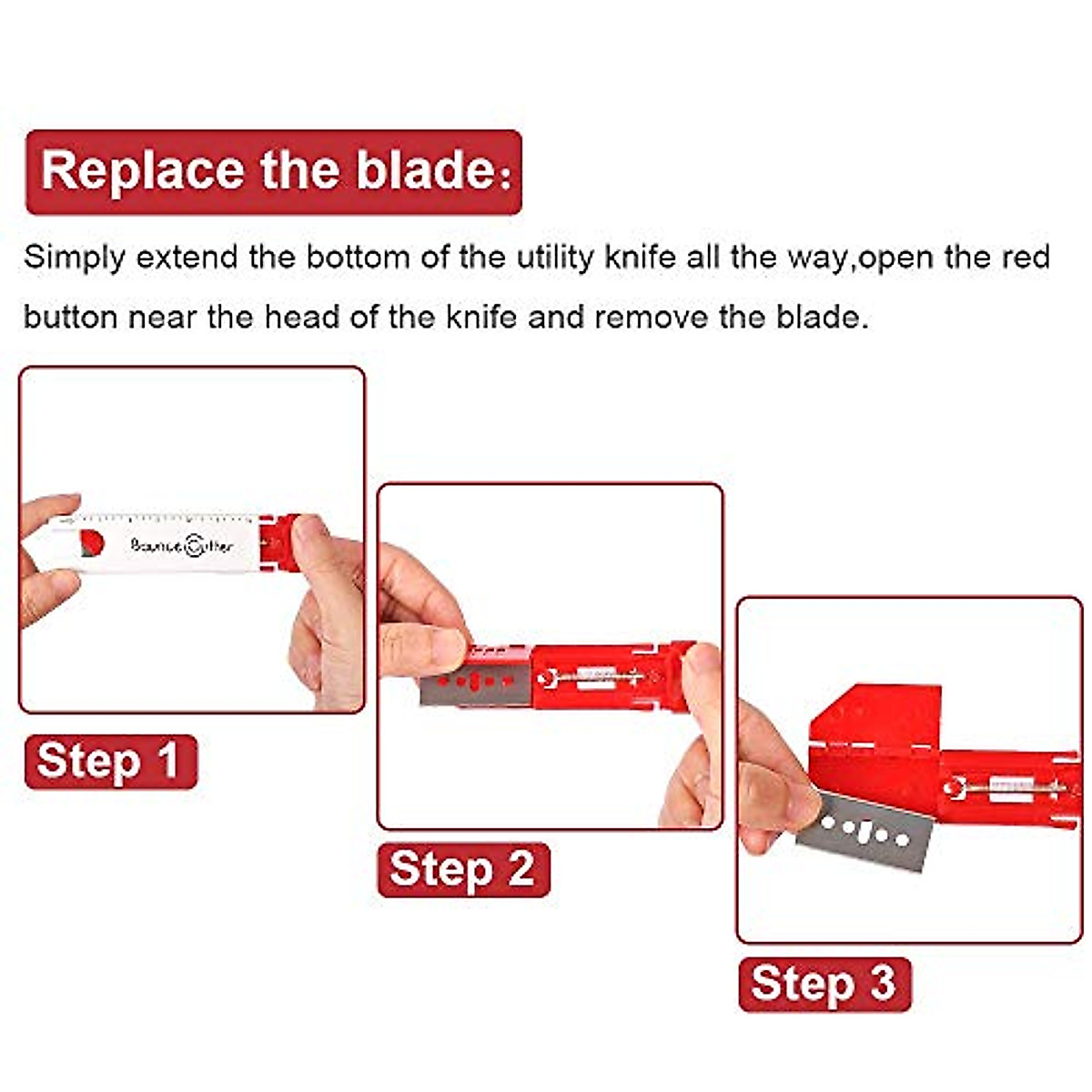 UCEC Retractable Utility Knife Box Cutter Set, 6PCS Cardboard Cutter with 10PCS Blades, Compact, Extended Use for Heavy Duty Office, Home, Arts Crafts, Hobby for Cutting Boxes, Cartons