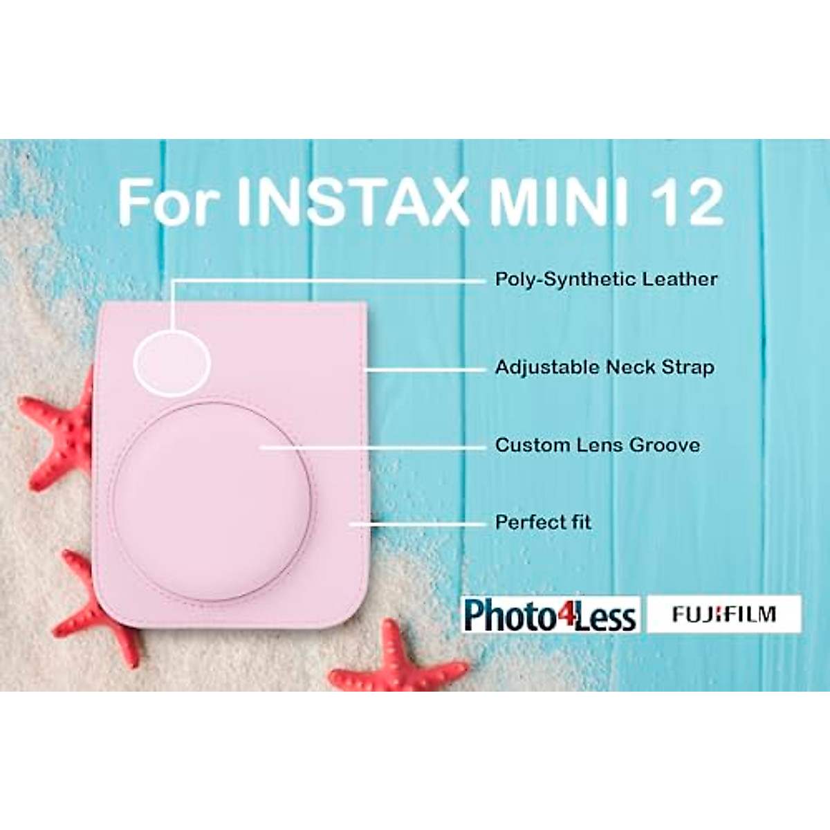 Fujifilm Instax Mini 12 Instant Film Camera (Blossom Pink) + Fuji Instax Mini Instant Film – 40 Sheets + Instant Camera Gift Bundle, compact