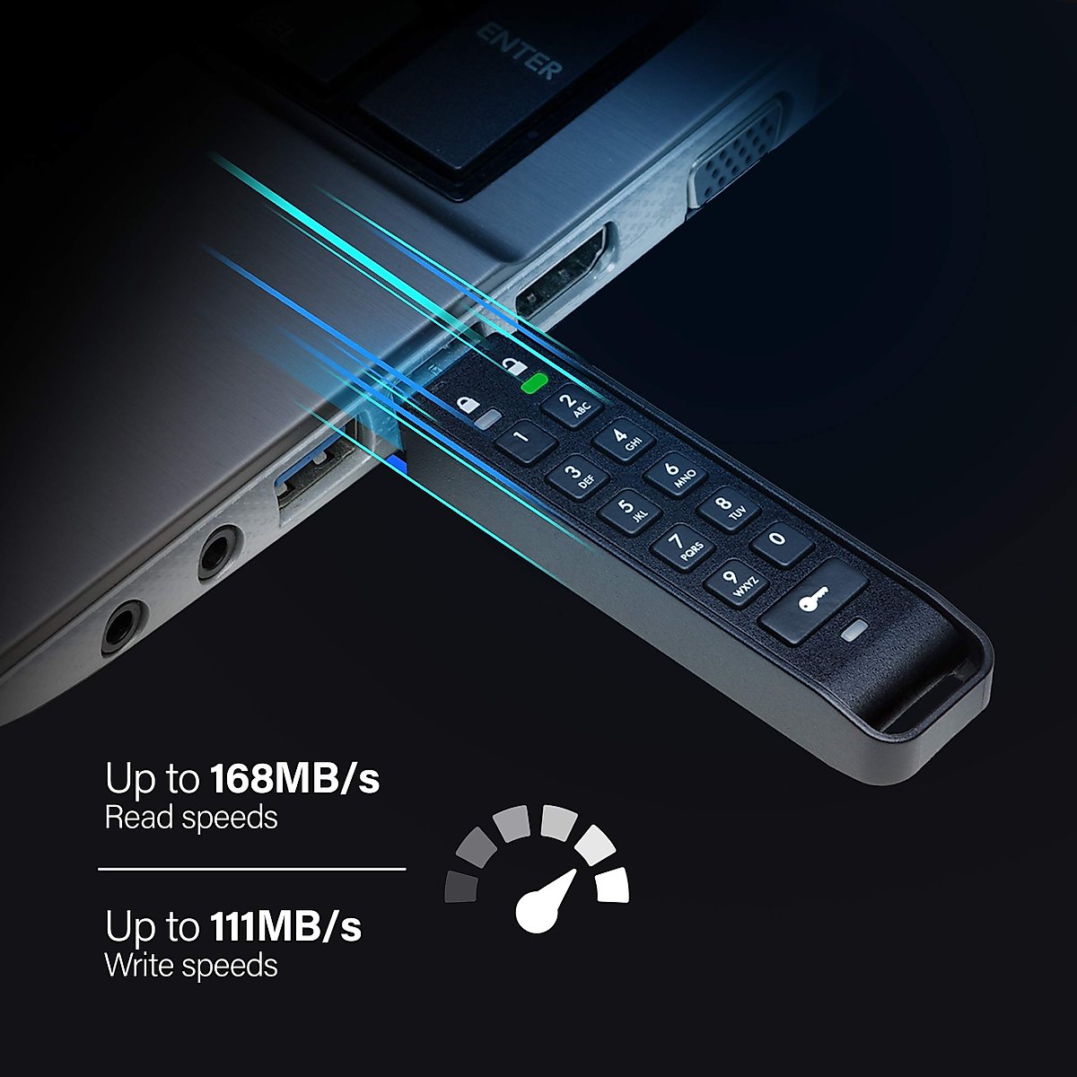 iStorage datAshur Personal2 8 GB | Secure Flash Drive | Password Protected | Portable | Military Grade Hardware Encryption