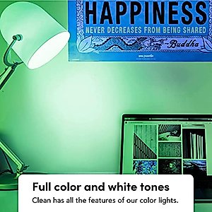 LIFX Clean, A19 1100 lumens, Full Color with Antibacterial HEV, Wi-Fi Smart LED Light Bulb, No Bridge Required, Compatible with Alexa, Hey Google, HomeKit and Siri (2-Pack)