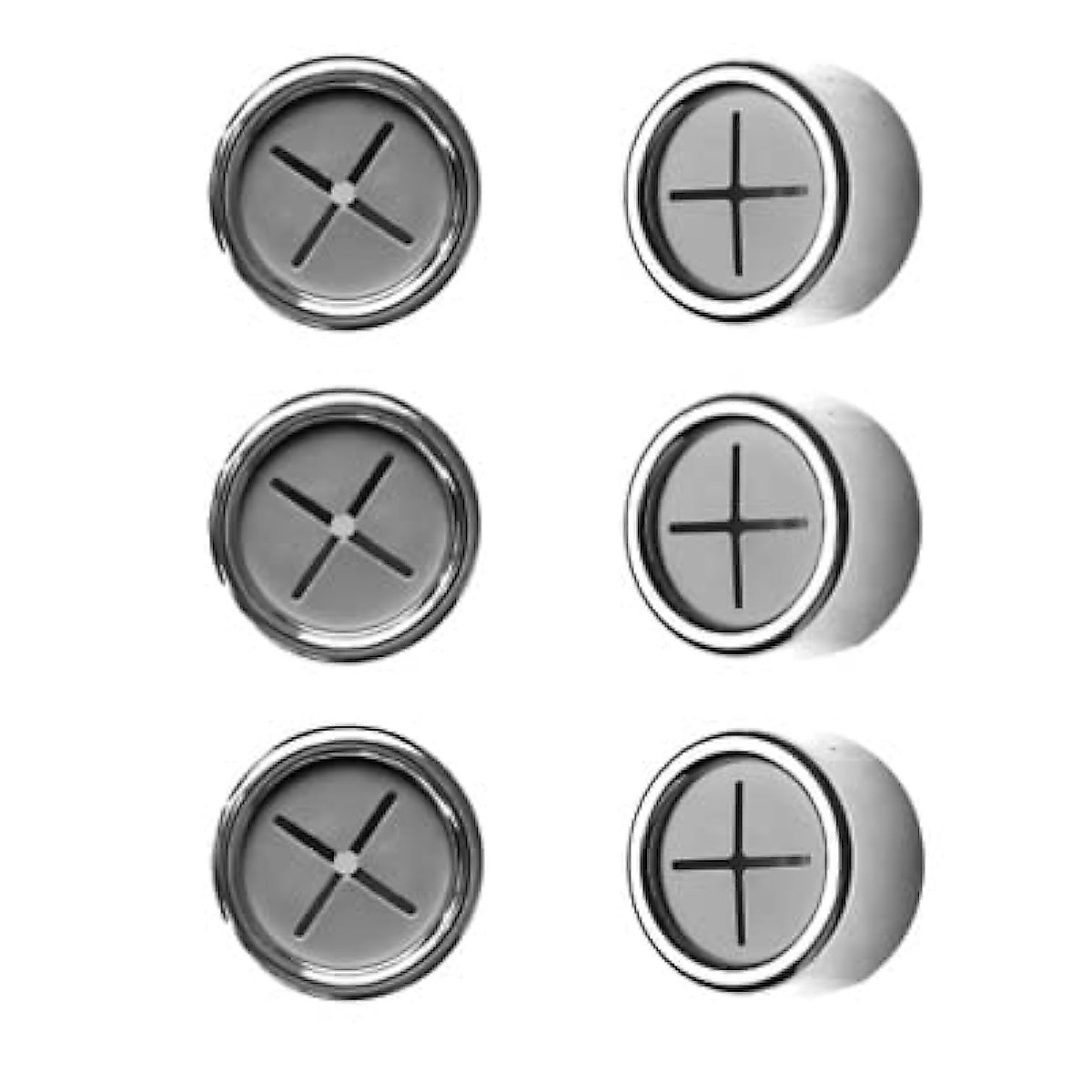 Round Kitchen Towel Hook Holder - 6 Pack Wall Mount Easy Push Drilling Chrome Hanger Shower Bathroom Hand Cloth Garage Self Adhesive Cabinet Dishcloth Silicone Rack Gadget