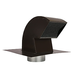 Goose Neck Painted Exhaust Roof Vent with Extension (10 Inch, Brown)