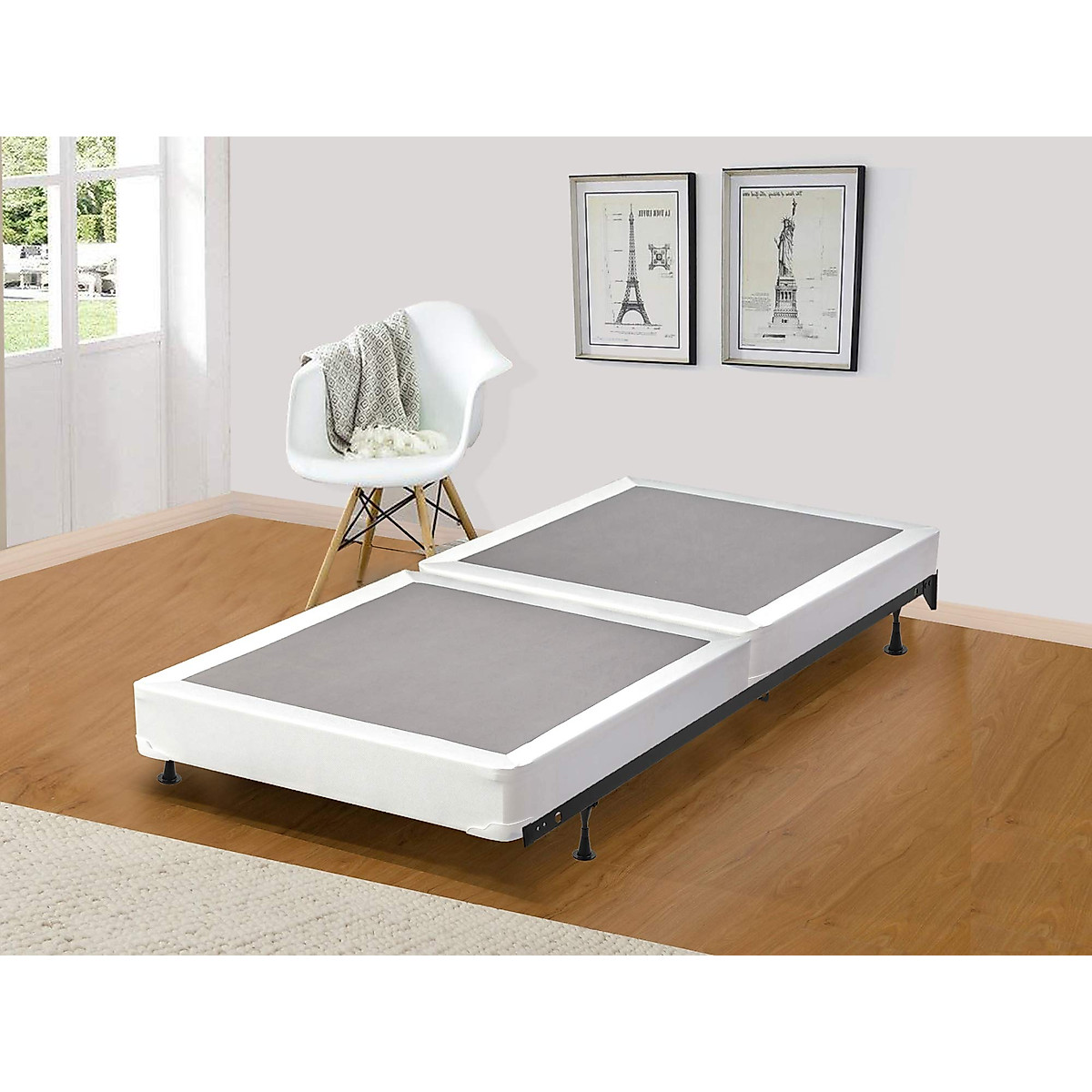 Continental Mattress Fully Assembled 4 inch Split Box Spring For Mattress, Size Queen