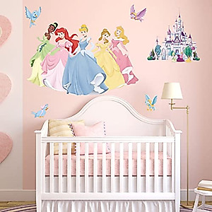 Runtoo Princess Wall Decals for Girls Bedroom Castle Wall Art Stickers Kids Baby Nursery Wall Decor