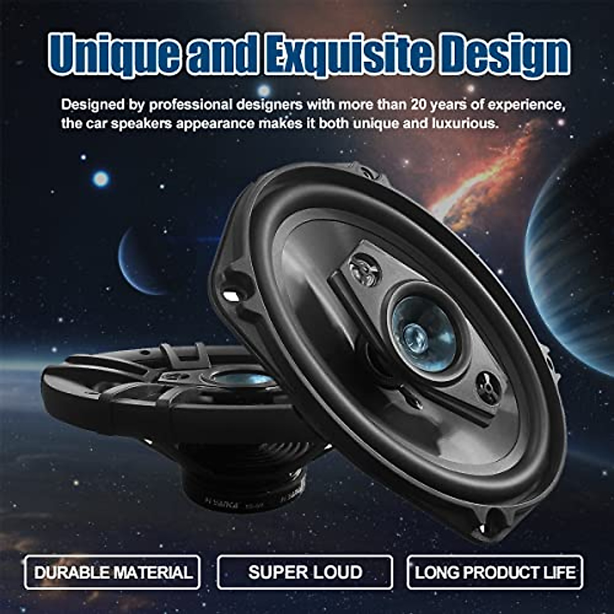 H YANKA 6x9 Car Speakers,500 Watt Max 4-Way 6x9 Speakers, Professional 6x9 Speakers，Truck Speakers，Speakers for Car，Speakers Car Audio，6 by 9 Speakers，Max Box Car Set，Auto Speakers（1 Pair）