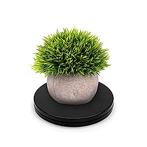 Jersvims 2Pcs 4 Inch Acrylic Cabinet Turntable Platter, Black Turntable Organizer Round Rotating Plate for Kitchen Pantry Cabinet Desk Rack Spice Cake Cookie Decorating