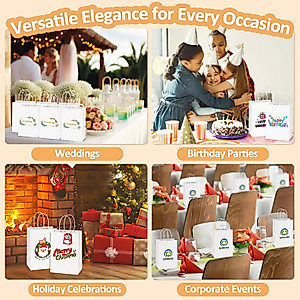 BagDream Gift Bags 10x5x13 25Pcs White Paper Bags Gift Bags with Handles Bulk Shopping Bags, Merchandise Bags, Retail Bags, Party Favor Bags, 100% Recyclable Paper Bags Sacks