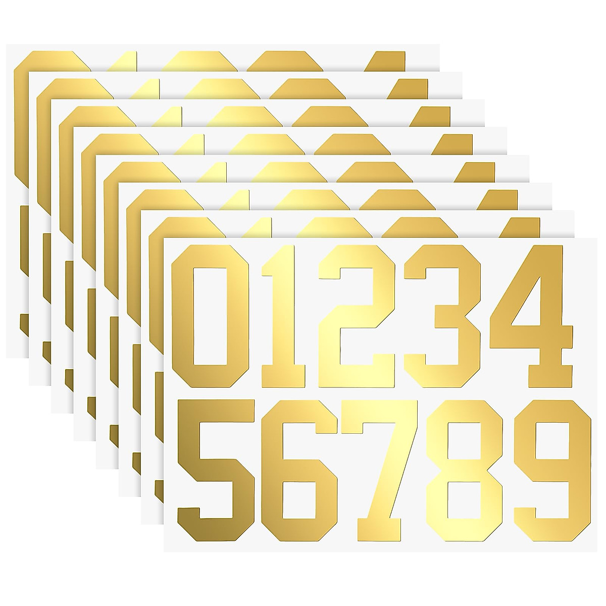 TaoBary 8 Sheets Mailbox Numbers Stickers Waterproof Vinyl Number Stickers Anti Fading Sticker Numbers Self Adhesive Number Decals Pre Spaced Number Signs for Car Home Residence(3 Inch,Gold)