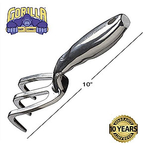 GORILLA EASY CONNECT Heavy Duty Garden Tools with Digging Trowel, Transplant Trowel and Cultivator Hand Rake.
