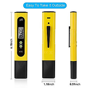 PH Meter Digital 0.01 PH High Accuracy Water Quality Tester PH 0.0-14.0 PH Monitor ATC Portable Pocket Pen Measurement for Household Drinking Analyzer Pool Water Aquarium Swimming Pool