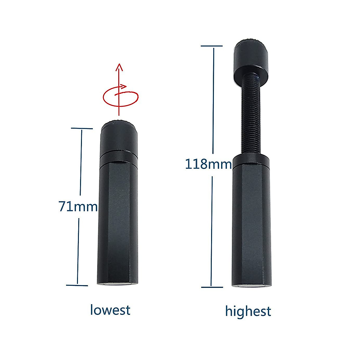 HFEIX Graphics Card Bracket, VGA Support Column Height Adjustable Aluminum Alloy Black 1 Set