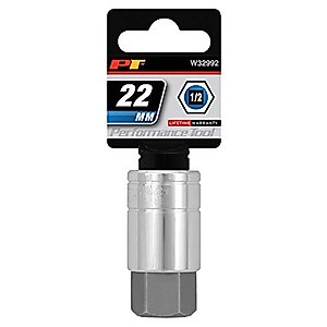 Performance Tool W32992 1/2 Drive 22mm Hex Bit Socket, 1 Pack