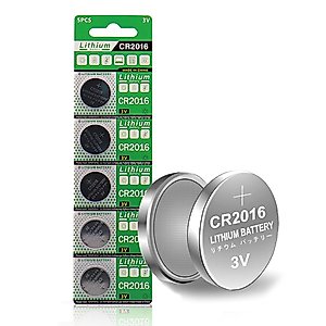 Cotchear 5pcs/Pack CR2016 Coin Battery CR2016 3V Lithium Cell Battery DL2016 ECR2016 LM2016 BR2016 CR 2016 Button Batteries for Watch Toy