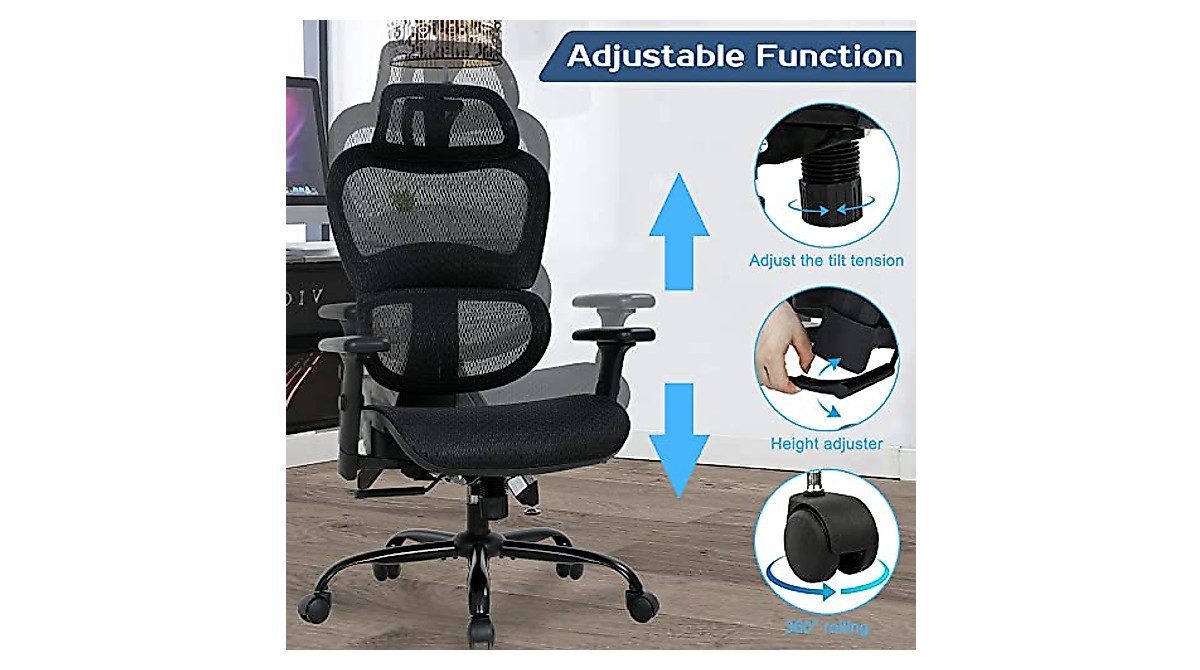 Ergonomic Mesh Office Chair - Comfortable & Adjustable Work Seat