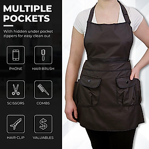 CHARLENE Courtney Convertible Zip Apron #9044 (Black)