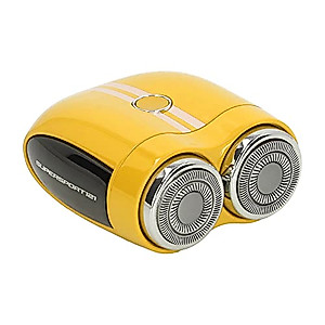 Electric Beard Trimmer, Zinc Alloy Mini Electric Shaver IPX7 Wet and Dry Dual Use for Traveling (Yellow)