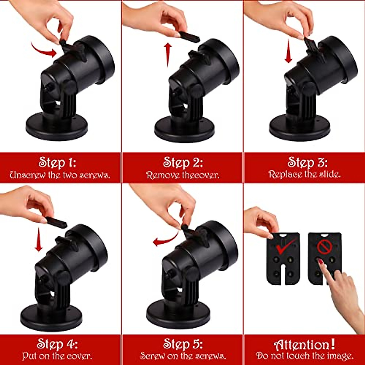 A.T.Lums Christmas Projector Lights Outdoor & Indoor, 16 HD Slides LED Projection Lamp for Christmas Gifts, Waterproof Snowflake Landscape Lights for Halloween Easter New Year Holiday Party Deco