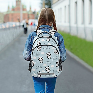 Panda Blue Backpack for Boys Girls Schoolbag Laptop Book Bags for School Students Casual Daypack Rucksack for Teens Travel