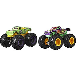 Hot Wheels Monster Trucks Demolition Doubles, Set of 2 Toy Monster Trucks in 1:64 Scale (Styles May Vary)