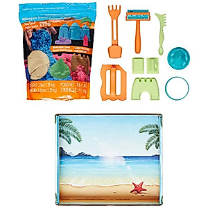 Amazon Basics Play Sand with Castle Molds, Natural Brown Color