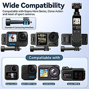 KDD Head & Backpack Strap Mount, 2 in 1 Adjustable Head Strap Mount, with 360° Rotation Camera Shoulder Mount Compatible with GoPro Hero 11/10/9/8/7/6/5, Fusion, Max, DJI OSMO and Most Action Cameras