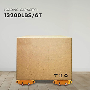 XCFDP Machine Skates, 6T Machinery Skate Dolly, 13200lbs Machinery Moving Skate, Machinery Mover Skate with Non-Slip Belt, Heavy Duty Machine Dolly Skate for Industrial Moving Equipment, Yellow, 1pc