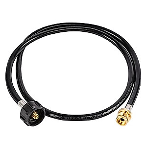 QuliMetal 5 Feet Propane Tank Adapter Hose 1lb to 20lb Converter Replacement for Weber Q Gas Grill, Blackstone Griddle, Tabletop Grill, Buddy Heater, Coleman Stove Camping Converter