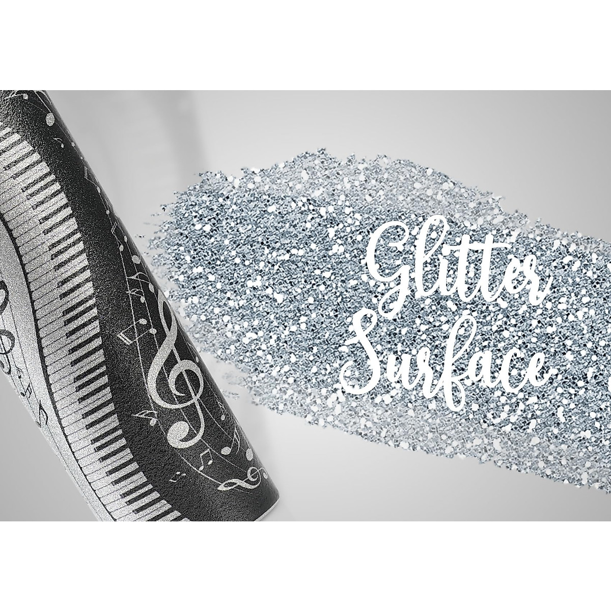 Onebttl Piano Gifts for Women, Men, Piano Teacher and Piano Lovers, 20oz/590ml Stainless Steel Insulated Skinny Tumbler with Straw & Lid - Glitter