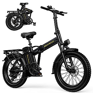 Foldable Electric Bicycles, 750W Brushless Motor, 48V 15AH Removable Battery, Electric Bike with Shimano 7 Speed Derailleur, Ebike for Adults