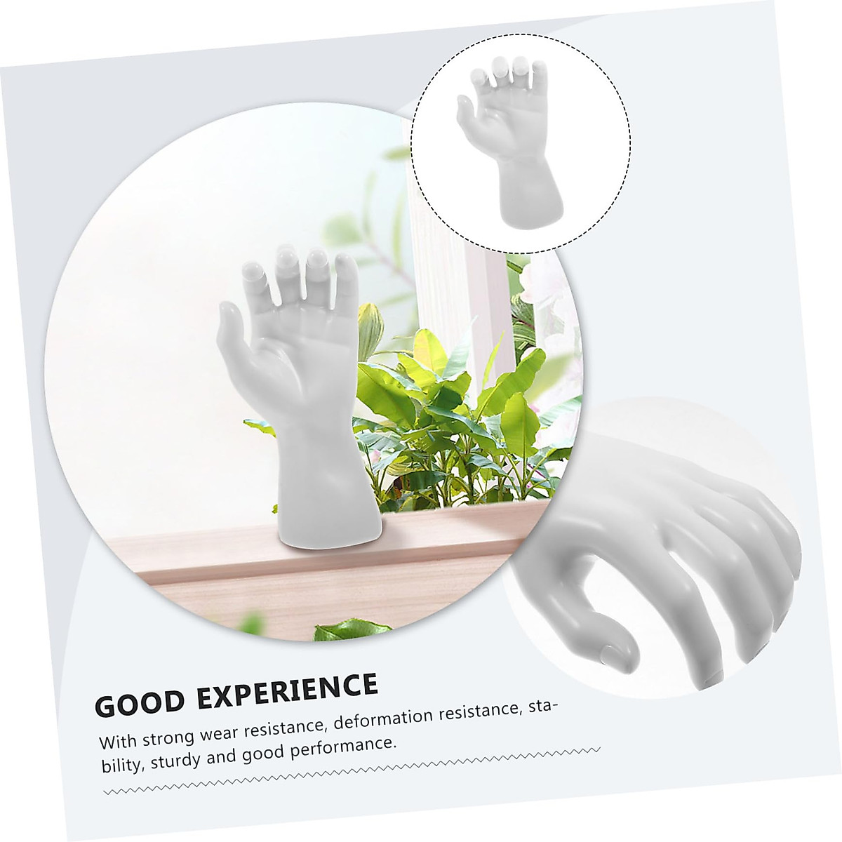 Table Top Display Stand Hand Model for Gloves Hand Mannequin Jewelry Display Stand Male Hand Model for Bracelet Bangle Gloves Ring Display White Left Plastic Gloves