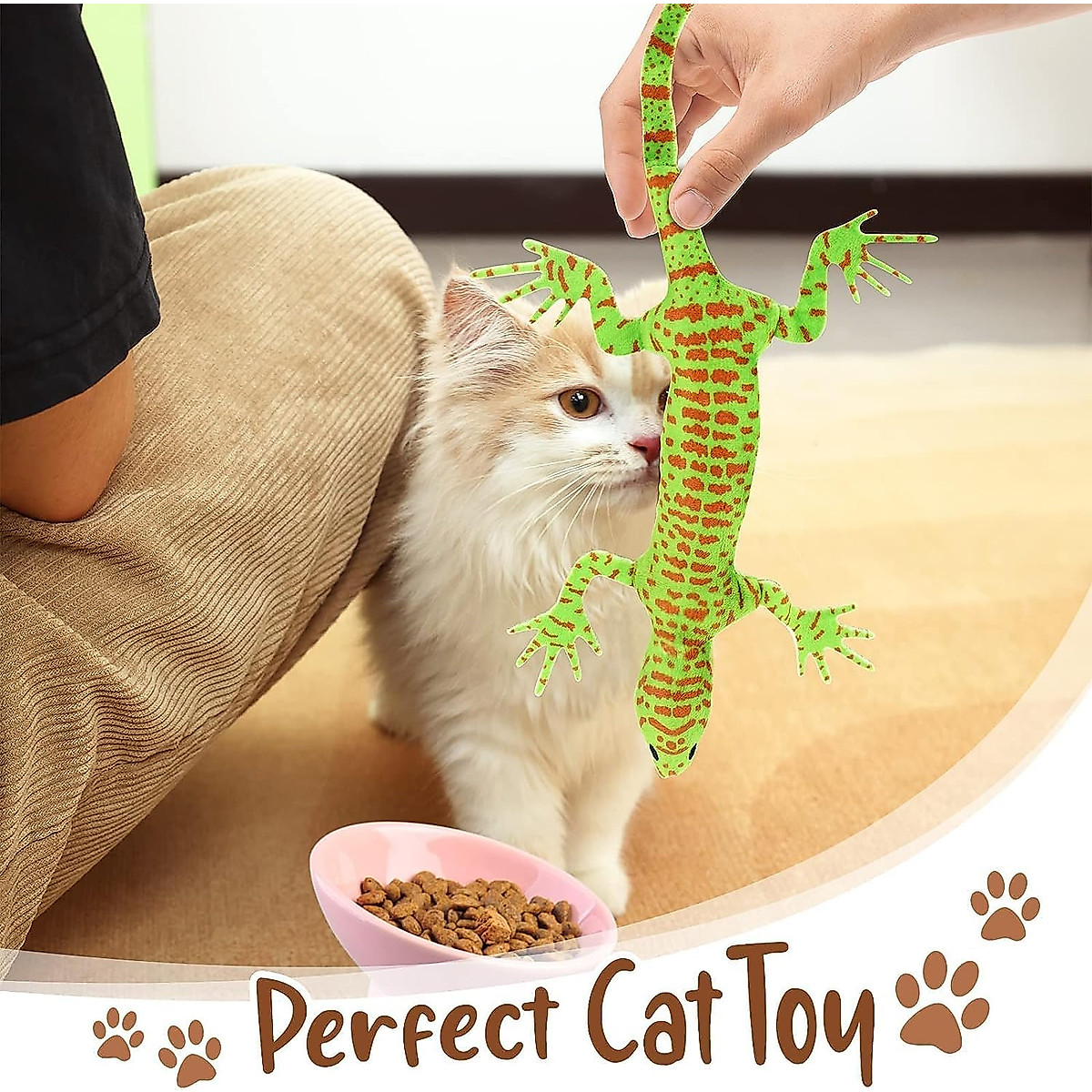 CiyvoLyeen Lizard Catnip Toys Chew Bite Resistant Toys for Indoor Cats Boredom Relief Teeth Cleaning Interactive Funny Cute Kitten Cat Lover Gifts Christmas Birthday Presents Set of 4