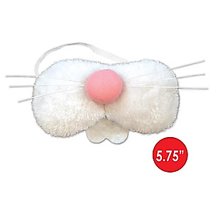 Beistle Plush Fabric Bunny Nose Easter Party Supplies, Halloween Costume Acessory, 5.75", White/Pink