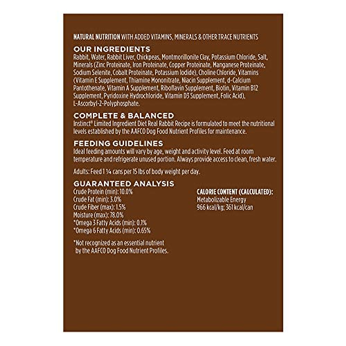 Instinct Limited Ingredient Diet, Wet Canned Dog Food, Grain Free - Real Rabbit, 13.2 oz. Cans (Pack of 6)