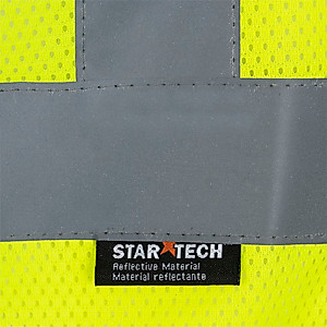 Pioneer High Visibility Safety Vest, Tricot Polyester Mesh, Zip-Up, Reflective Tape, Yellow/Green, Unisex, V1060360U-L, Large