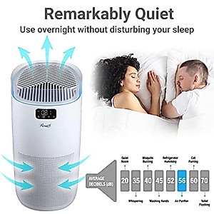 Rosewill True HEPA Air Purifier, Removes Dust, Smoke, Odor, Pollen, Pet Dander, Filters Particulate Pollution, 3 Wind Speeds, UV Light, Digital Control Panel, LED Display, 8-Hour Timer - (RHAP-20001)