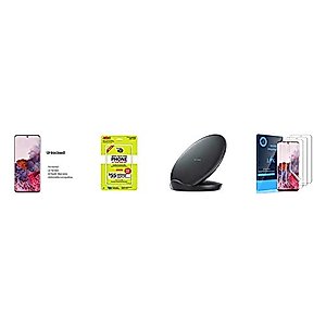 Straight Talk Samsung Galaxy S20 5G 125GB SM-G981UZIAXAA Cloud Pink CDMA Sim Kit Installed Plus a LK Pre-Installed Screen Protector Plus A Samsung Wireless Charger Bundle