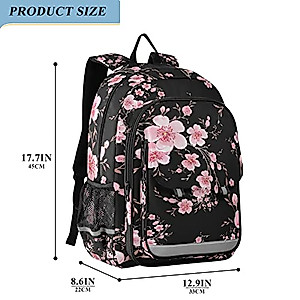 ALAZA Cherry Blossom Sakura Floral Laptop Backpack Purse for Women Men Travel Bag Casual Daypack with Compartment & Multiple Pockets