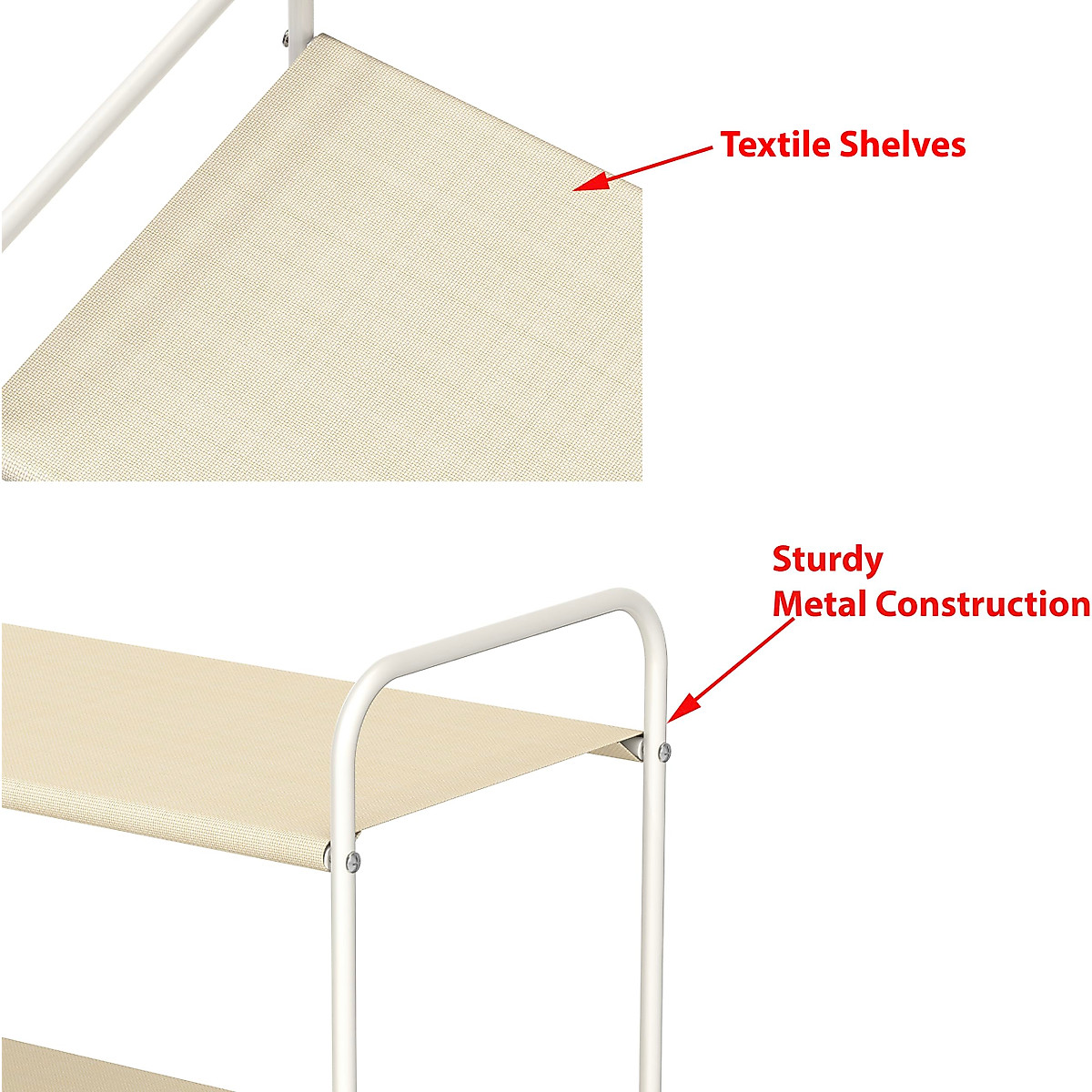 Simple Houseware 3-Tier Closet Storage with 2 Drawers, Beige