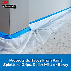 3M Hand-Masker Contractor's Plastic Film, 48" in x 180' Feet, Unfolds to Full Width, Contains Job Site Dust & Overspray, For Painting, Drywall Texturing, Wall Finishing & Floor Standing, 1 Roll (CP4)