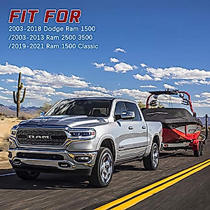 BUNKER INDUST Rear Trailer Hitch Receiver Fit for 2003-2018 Dodge Ram 1500/2003-2013 Ram 2500 3500/2019-2021 Ram 1500 Classic, 2" Inch Class 3 Tow Towing Hitch