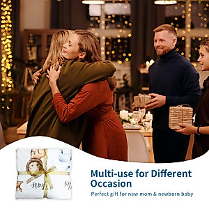 Baby Monthly Milestone Blanket - Nursery Decor for Newborn Baby Shower - Personalized Soft Fleece First Year with Days/Weeks/Months/Years - Markers & Frame &12 Stickers Included - Large 55"x40"